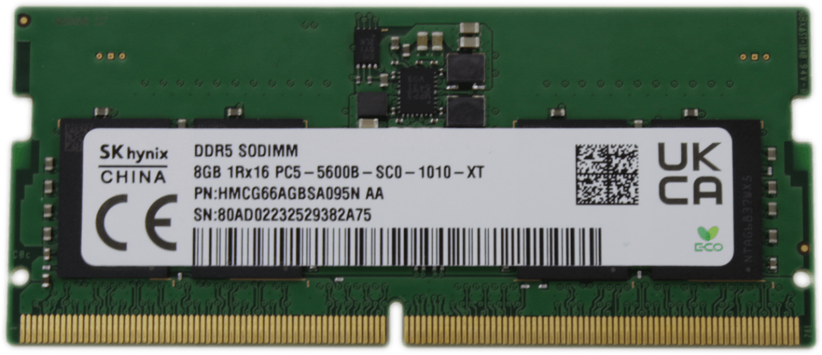 SK Hynix 8GB 1Rx16 DDR5 SO-DIMM | PC5-5600B-SC0-1010-XT